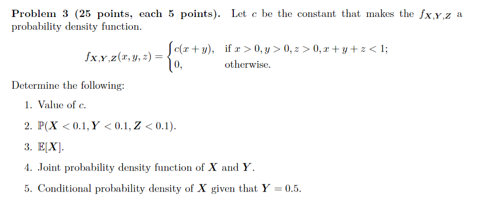 Solved Problem 3 ( 25 ﻿points, each 5 ﻿points). ﻿Let c ﻿be | Chegg.com