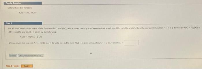 Solved Tutorial Exercise Differentiate the function. 02-nin | Chegg.com