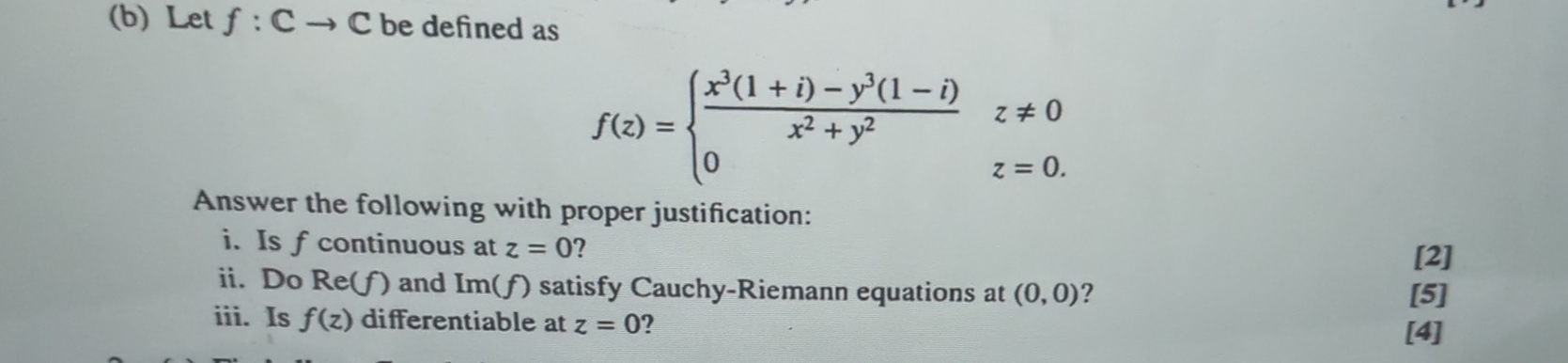 Solved (b) ﻿Let f:C→C ﻿be defined | Chegg.com