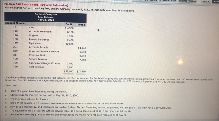 Solved Problem 3-01A - (Video) (Part Level Submission) | Chegg.com