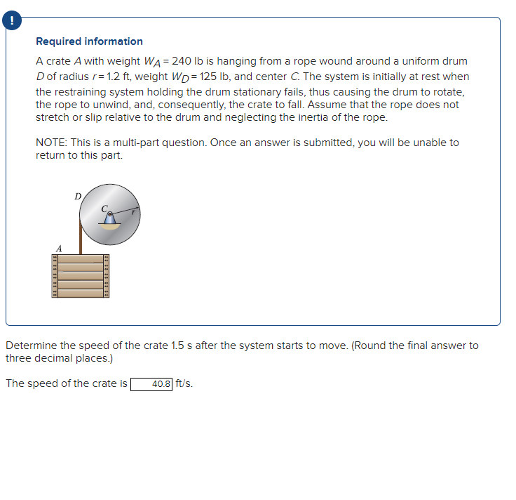 Solved Required informationA crate \( ﻿A \) ﻿with weight \( | Chegg.com