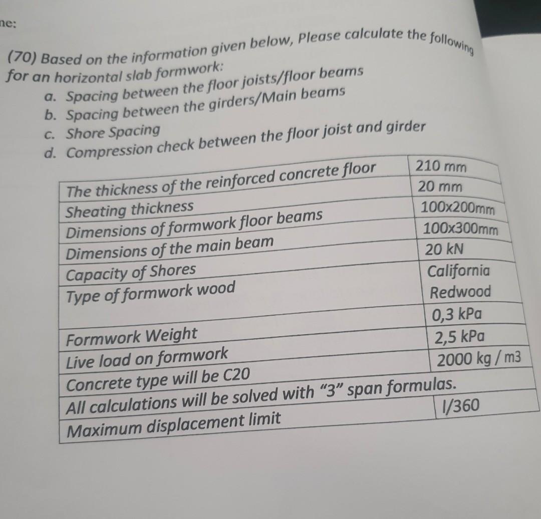 Solved (70) Based on the information given below, Please | Chegg.com