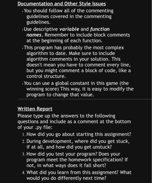 Solved Program behavior This is a game that pits the user | Chegg.com