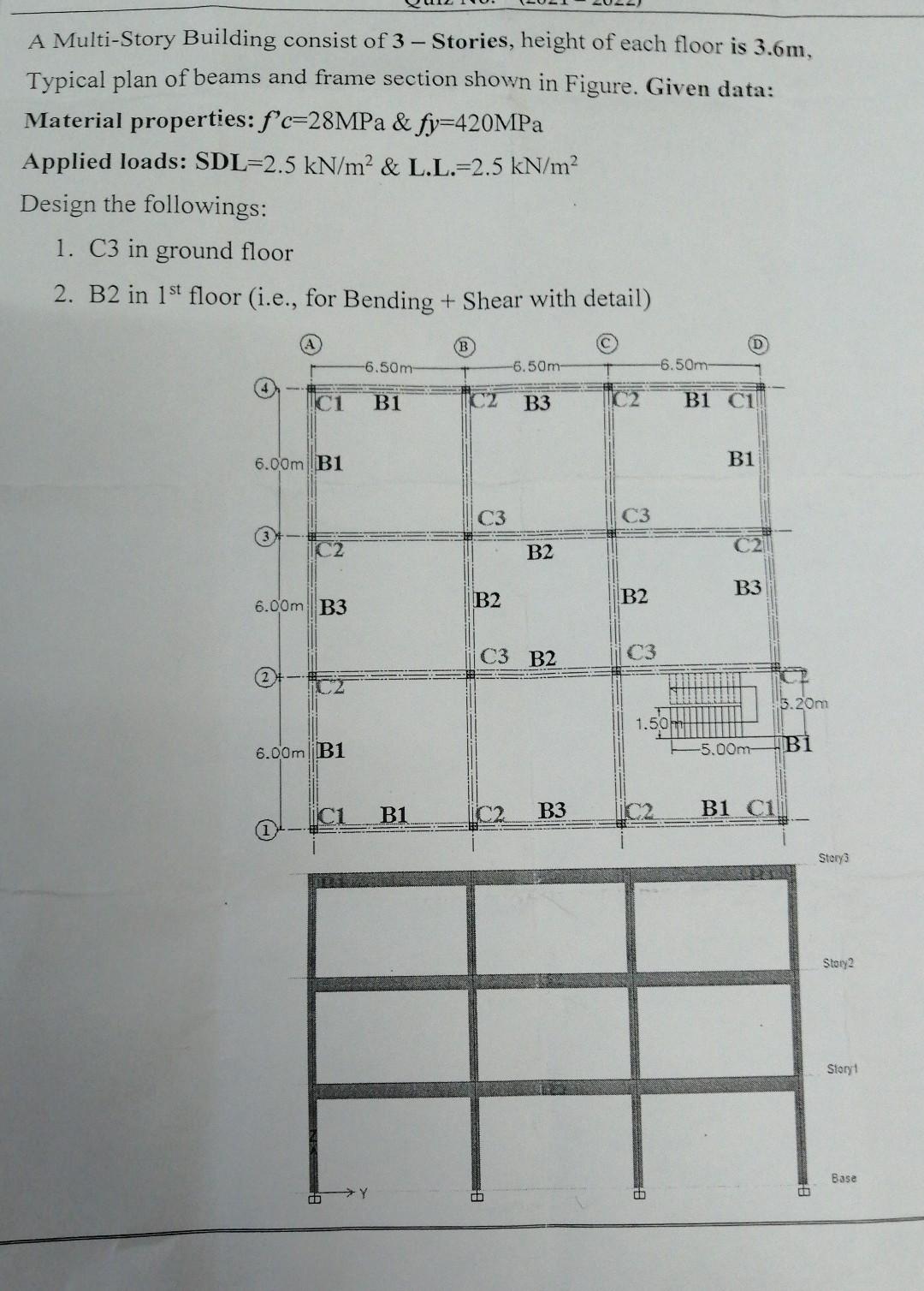 Solved A Multi-Story Building consist of 3 - Stories, height | Chegg.com