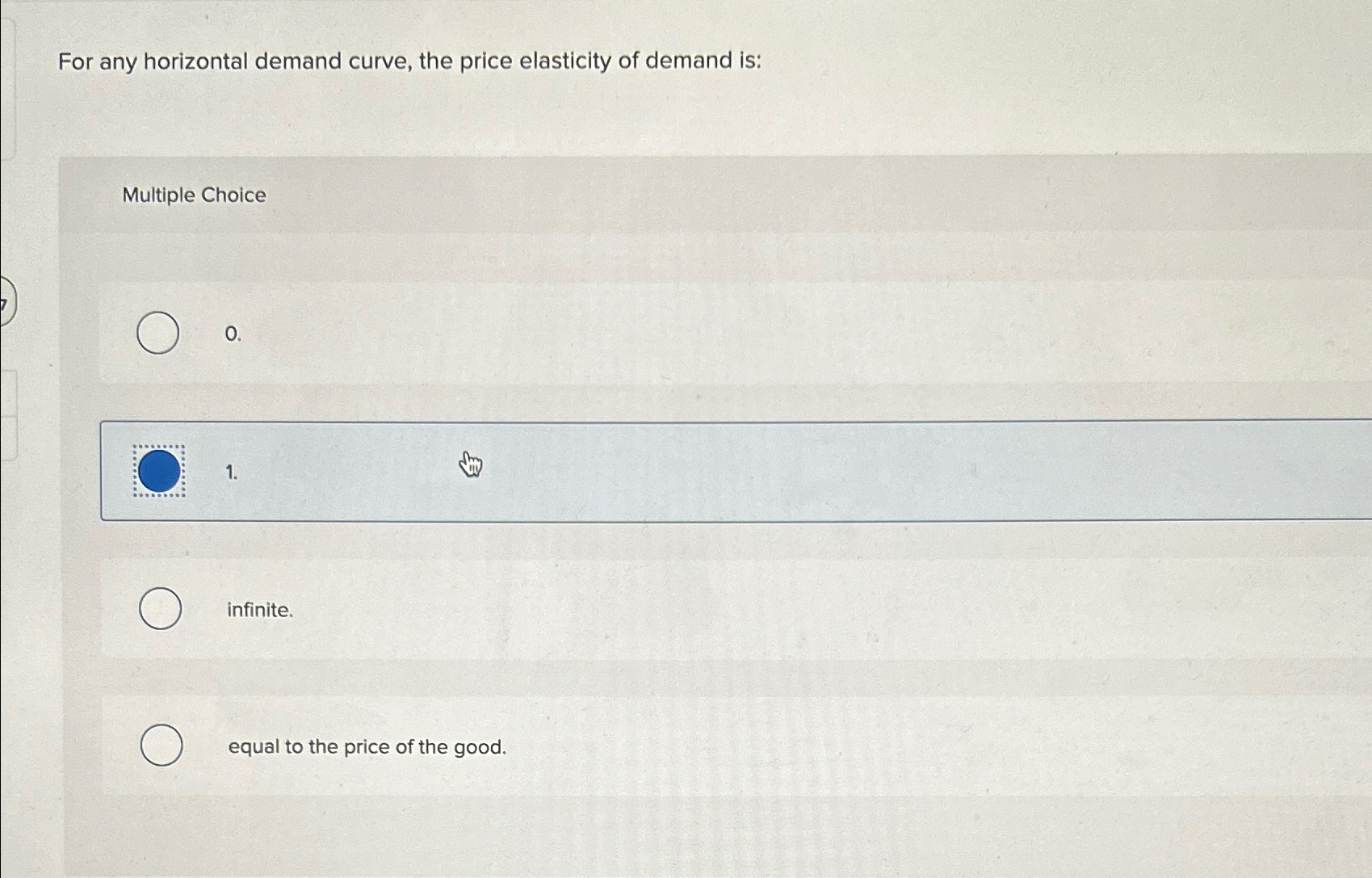 Solved For any horizontal demand curve, the price elasticity | Chegg.com