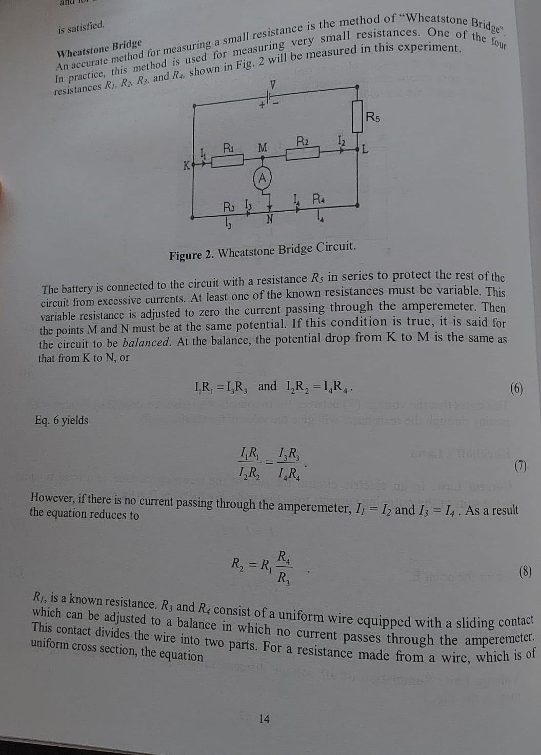 Solved and is satisfied. Wheatstone Bridge An accurate | Chegg.com