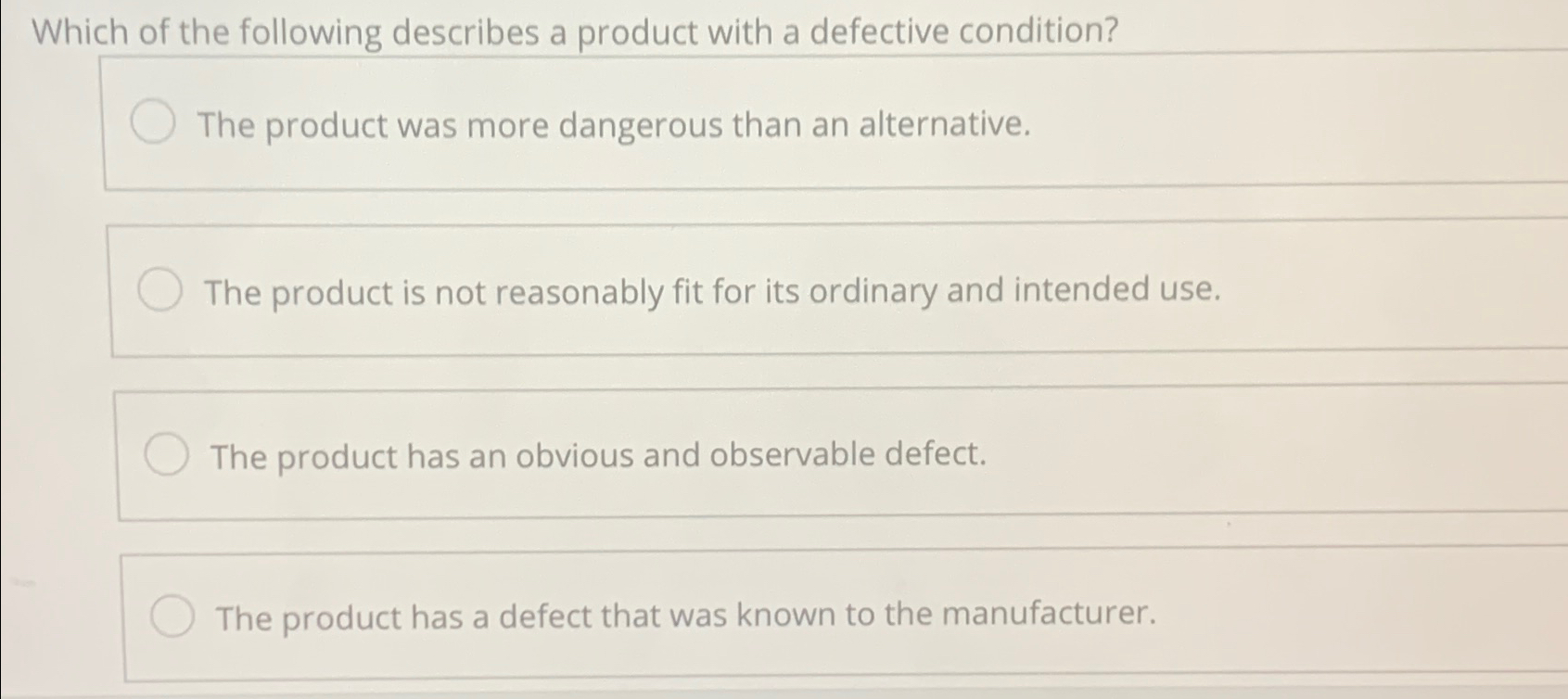 Solved Which of the following describes a product with a | Chegg.com