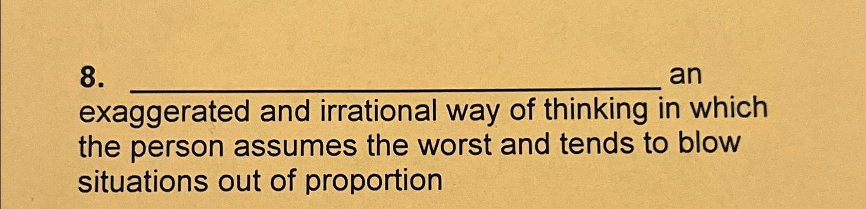 Solved q, ﻿an exaggerated and irrational way of thinking in | Chegg.com