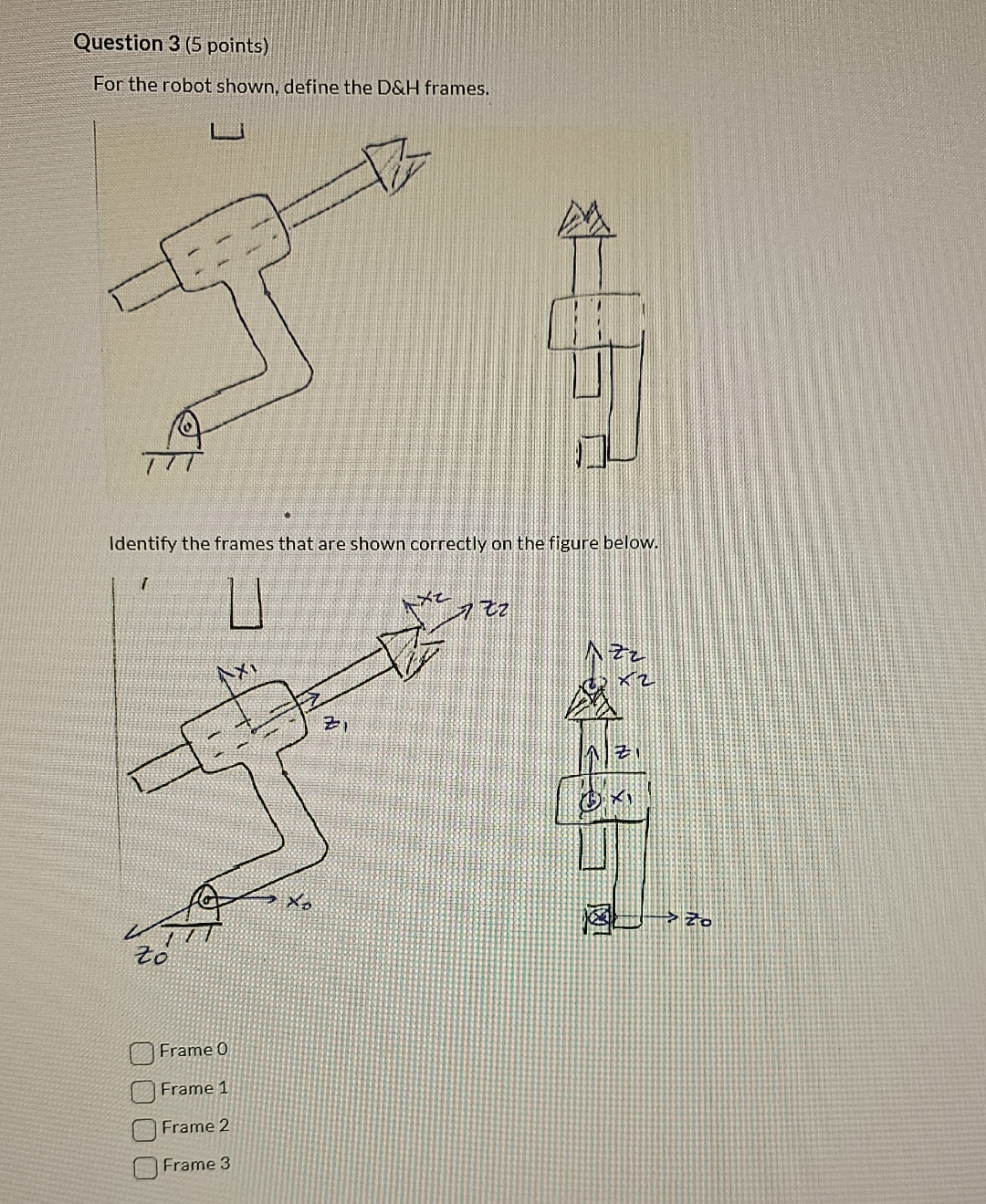 Solved Question 3 (5 ﻿points)For the robot shown, define the | Chegg.com