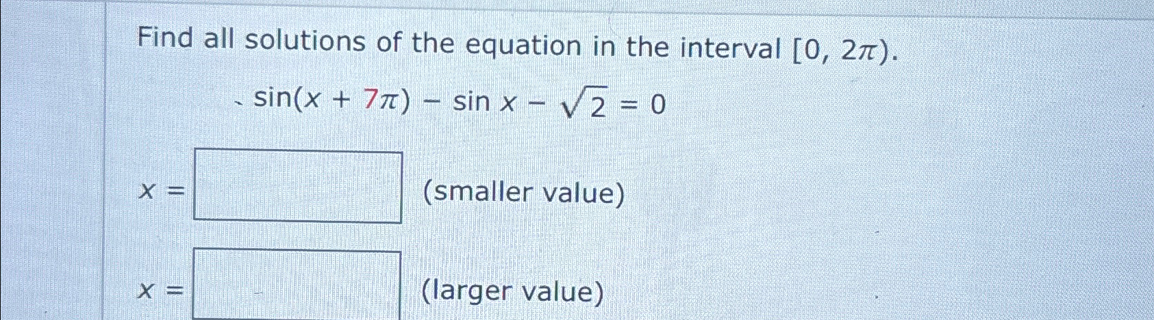 Solved Find all solutions of the equation in the interval | Chegg.com