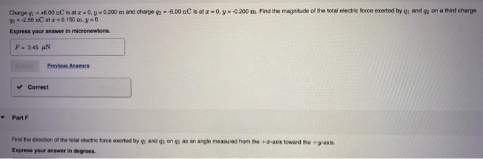 Solved Charge q1=+6.00nC is at x=0,y=0.200 m and charge | Chegg.com