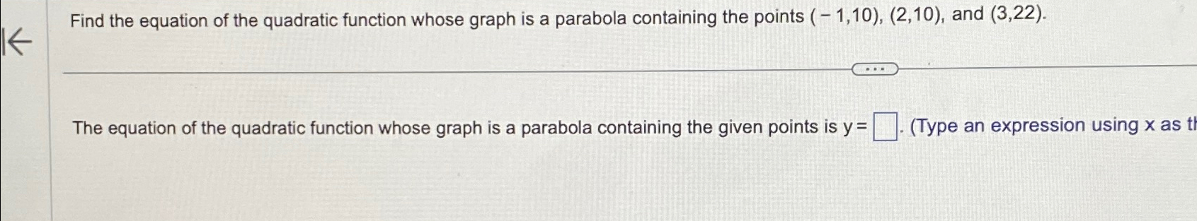 Solved Find the equation of the quadratic function whose | Chegg.com