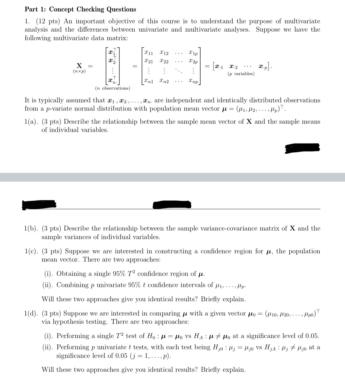 Solved Part 1: Concept Checking Questions(12 ﻿pts) ﻿An | Chegg.com