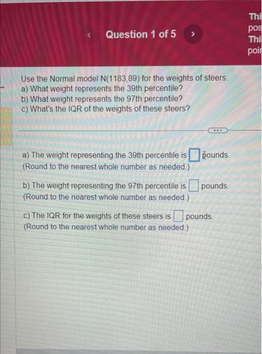 Solved Use the Normal model N (1183,89) for the weights of | Chegg.com
