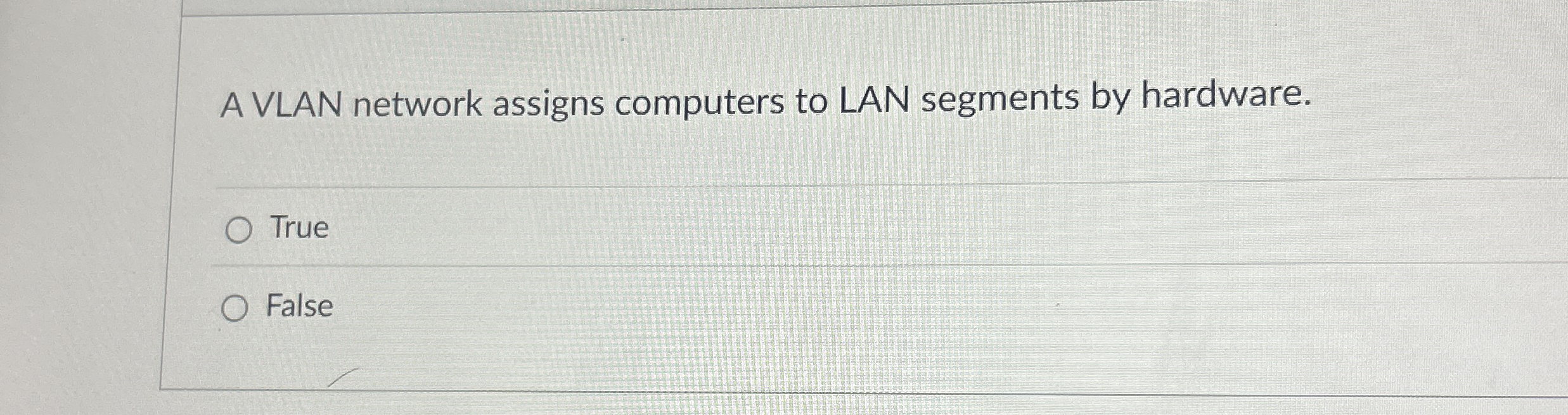 Solved A VLAN network assigns computers to LAN segments by | Chegg.com