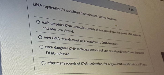 Solved DNA replication is considered semiconsenvative | Chegg.com