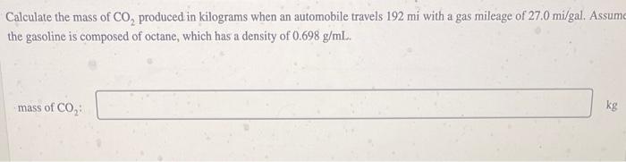 Solved Calculate the mass of Co, produced in kilograms when | Chegg.com