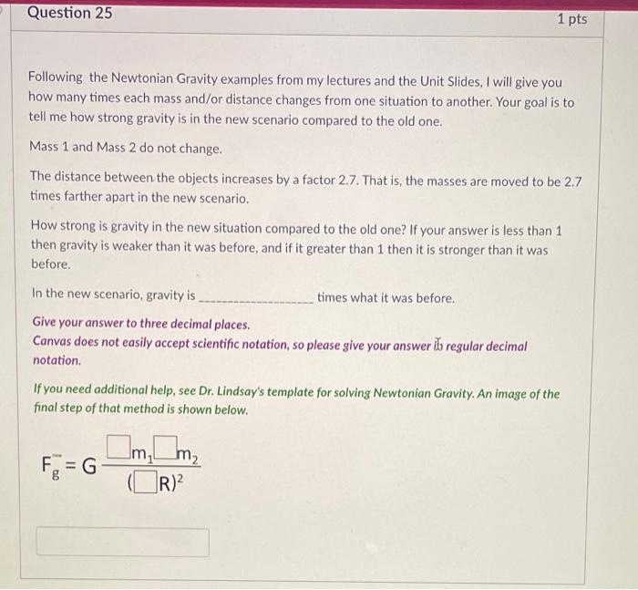 Solved Following the Newtonian Gravity examples from my | Chegg.com