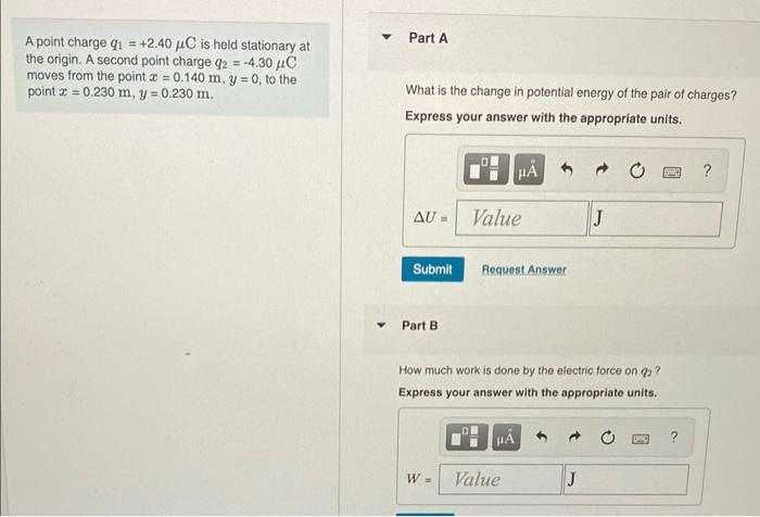 Solved A point charge q1=+2.40μC is held stationary at the | Chegg.com