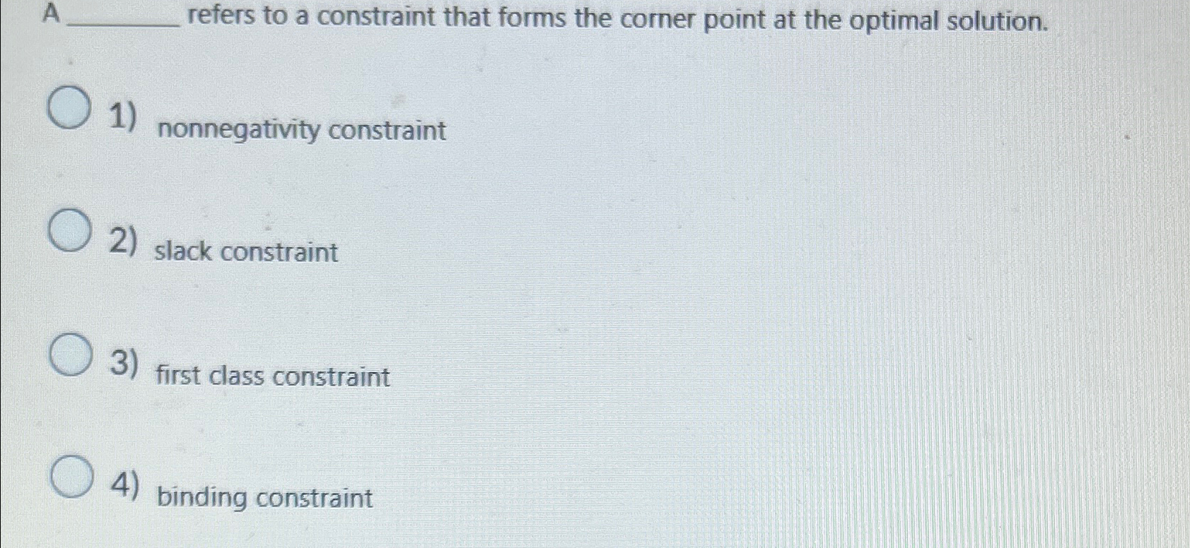 Solved Arefers to a constraint that forms the corner point | Chegg.com