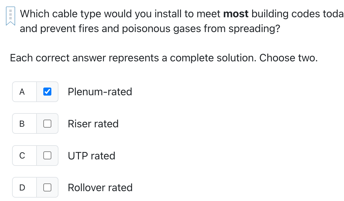 Solved Which cable type would you install to meet most | Chegg.com