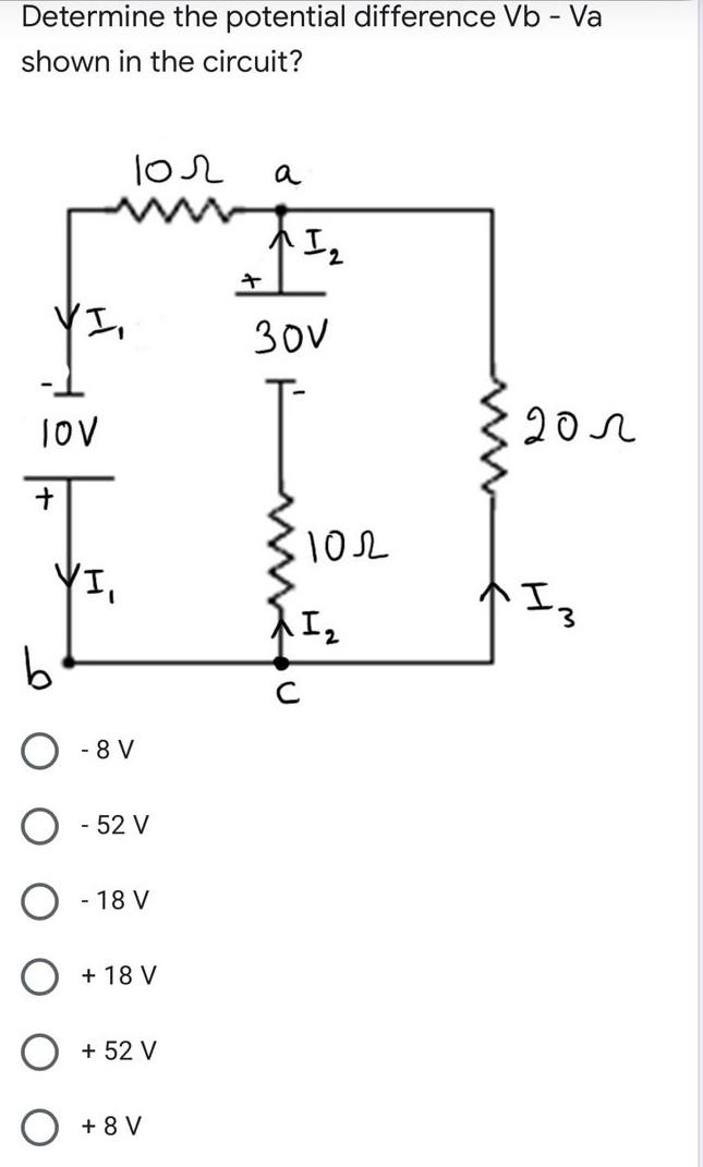 Solved Determine the potential difference Vb - Va shown in | Chegg.com