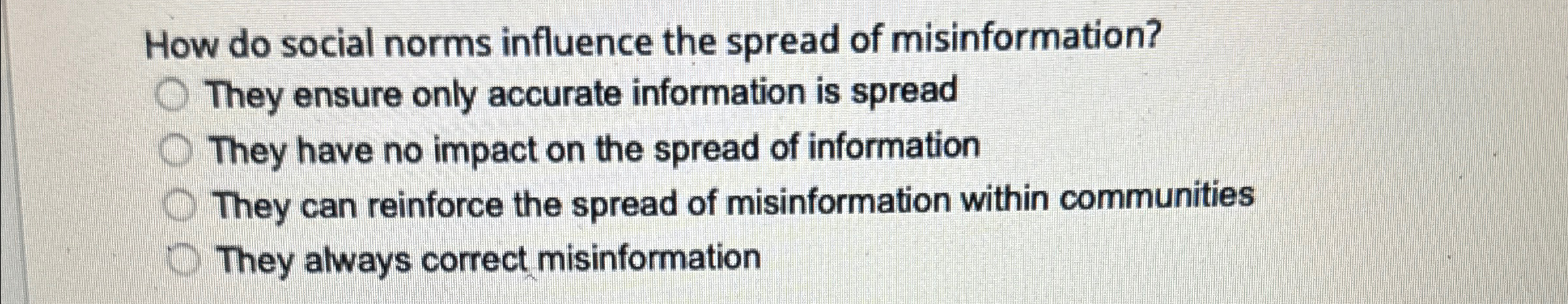 Solved How do social norms influence the spread of | Chegg.com