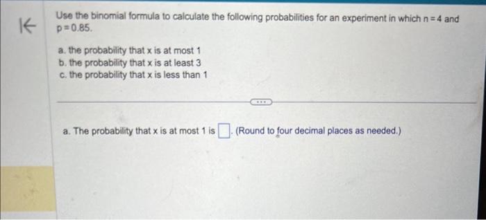 Solved Use the binomial formula to calculate the following | Chegg.com