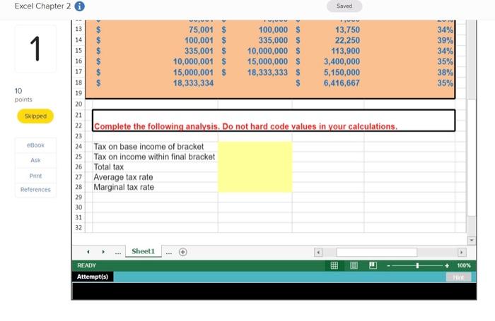 Solved Excel Chapter 2 i 1 10 points Skipped eBook Ask Print | Chegg.com