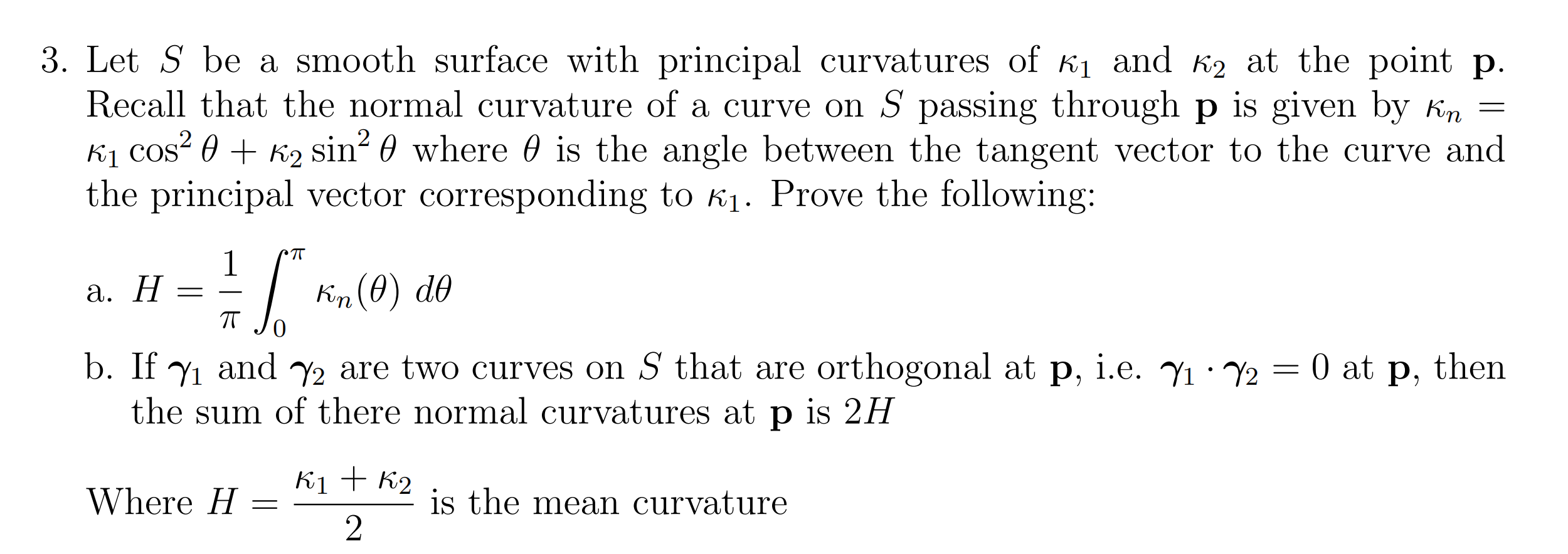 Let S ﻿be A Smooth Surface With Principal Curvatures