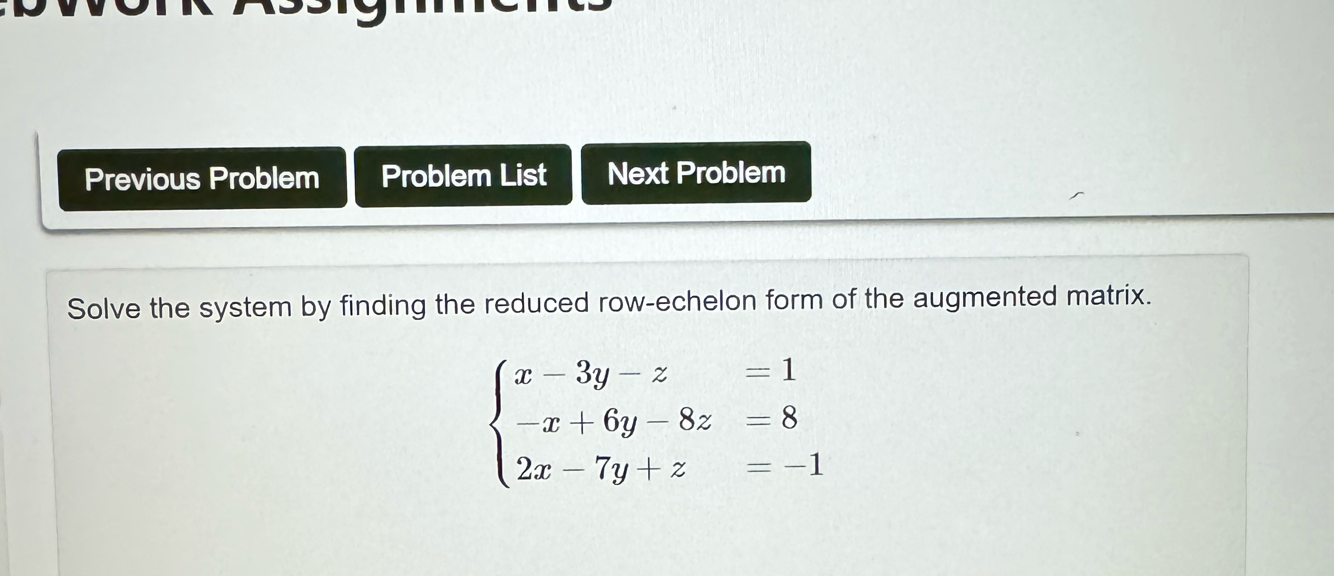 Solved Solve the system by finding the reduced row-echelon | Chegg.com