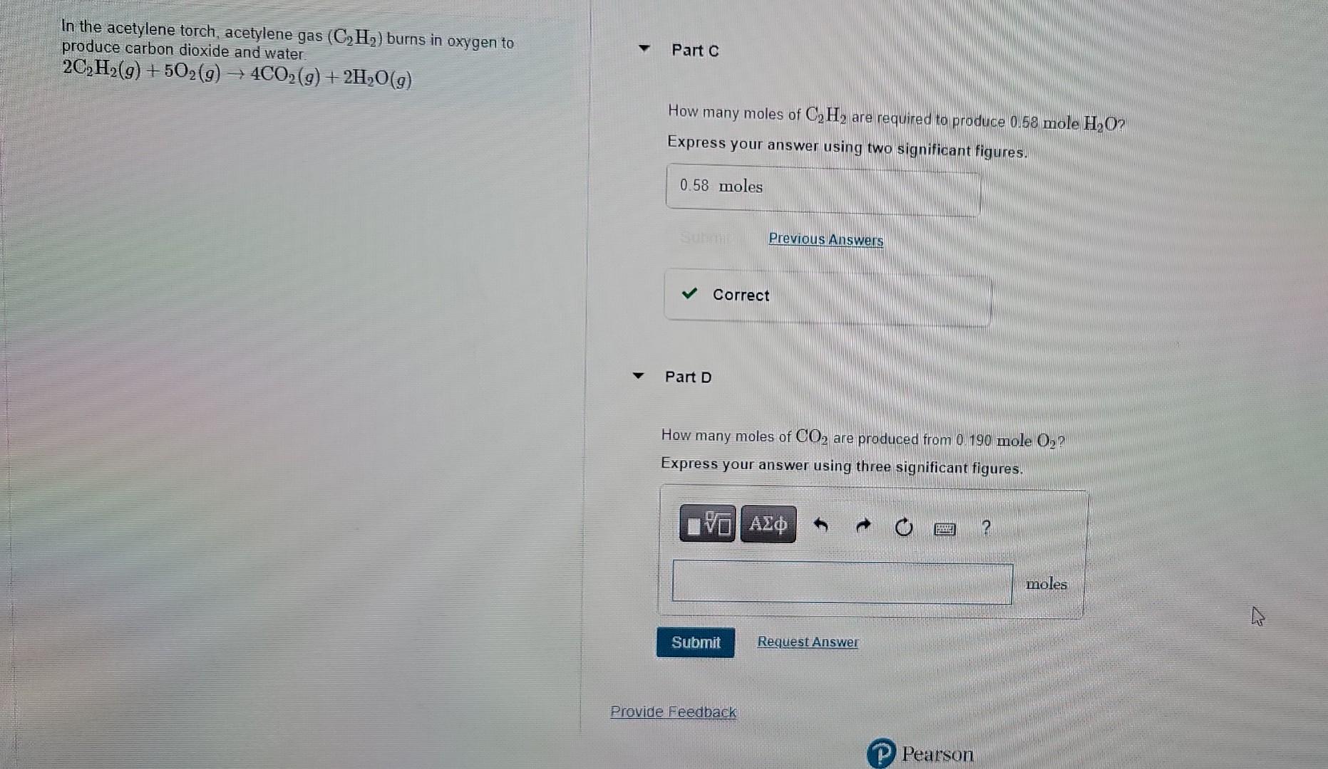 Solved In the acetylene torch, acetylene gas (C2H2) burns in | Chegg.com