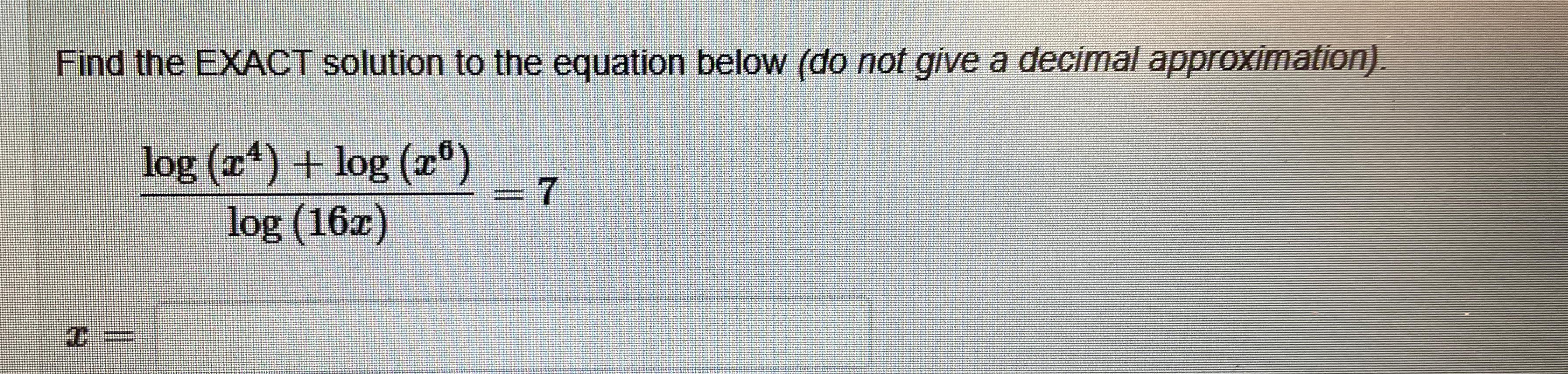Solved Find the EXACT solution to the equation below (do not | Chegg.com