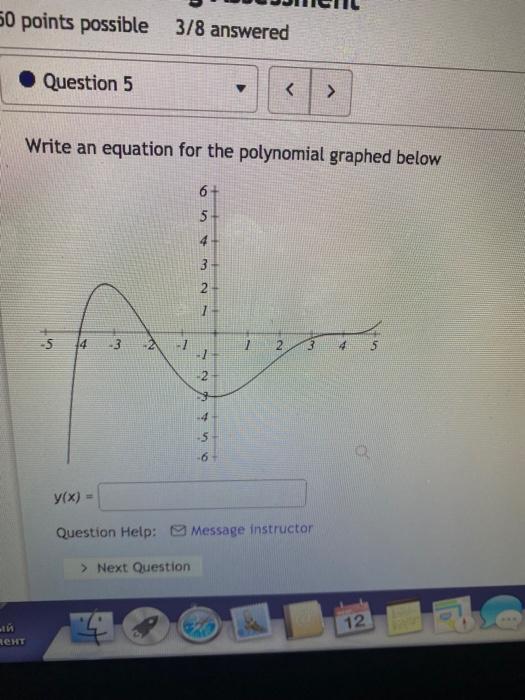 Solved Write an equation for the polynomial graphed below | Chegg.com