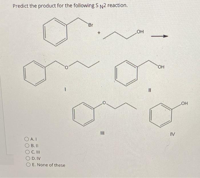 Solved Predict the product for the following S N2 reaction. | Chegg.com