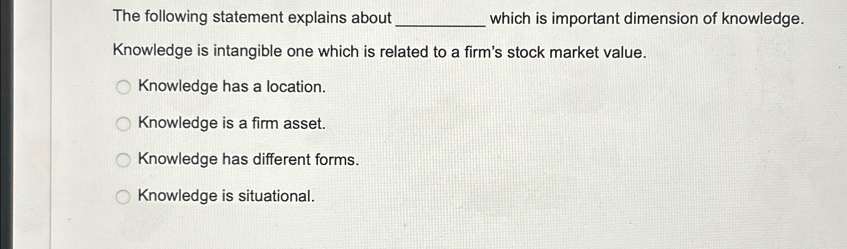 Solved The following statement explains about ﻿which is | Chegg.com