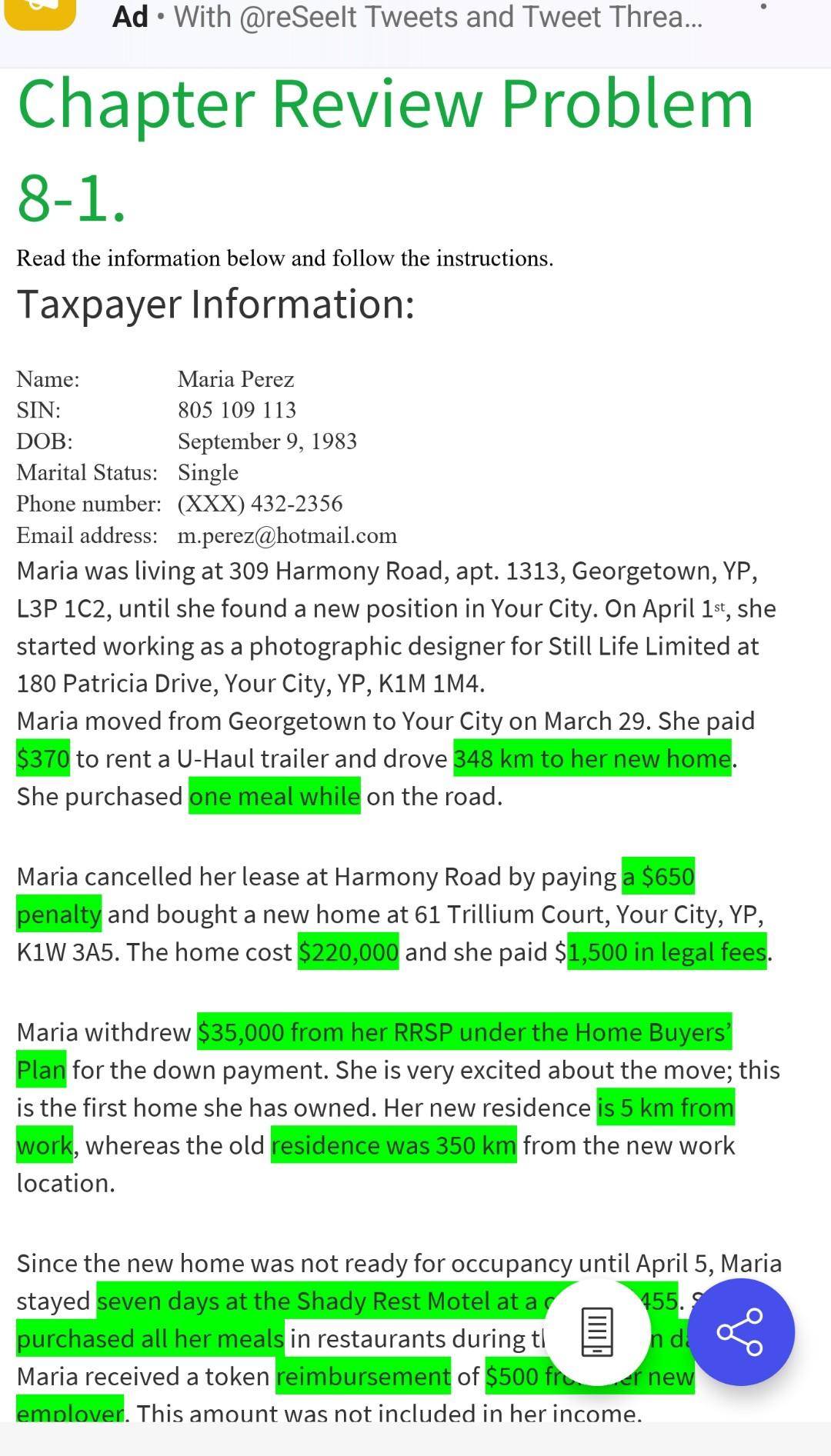 Ad•With @reSeelt Tweets and Tweet Threa... Chapter | Chegg.com