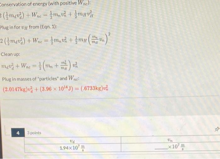 Solved Conservation of energy (with positive Wnc ): | Chegg.com