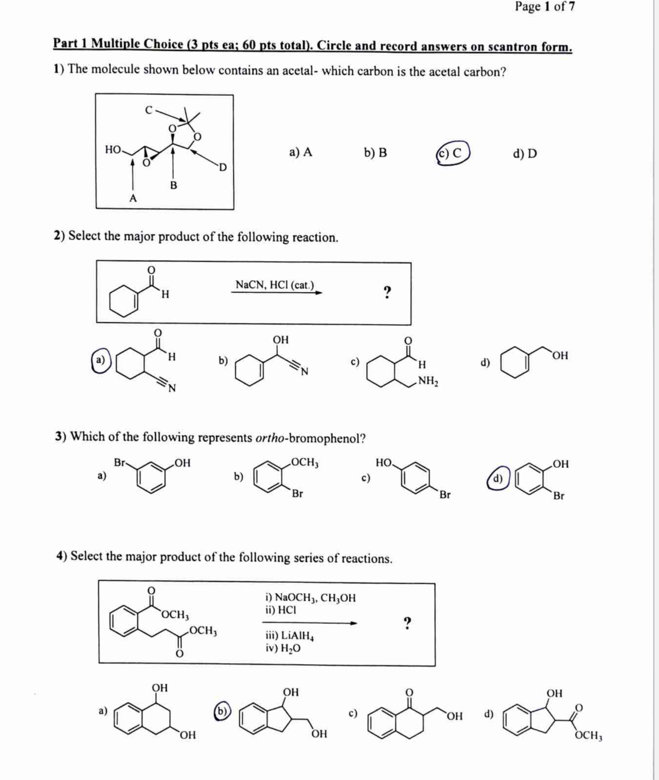 Solved Part 1 ﻿Multiple Choice ( 3 ﻿pts ea; 60 ﻿pts total). | Chegg.com