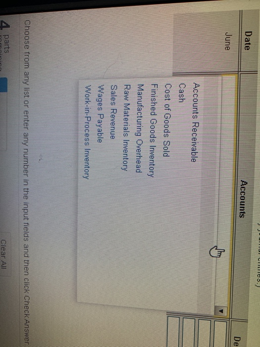 Solved the journal entry for production completed in June. | Chegg.com
