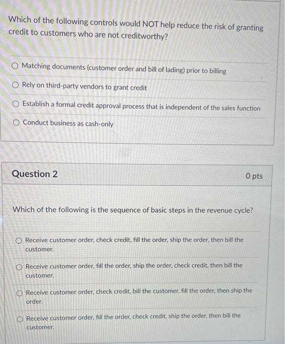 Solved Which of the following controls would NOT help reduce | Chegg.com