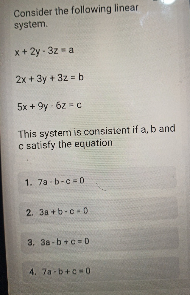 Consider the following linear | Chegg.com