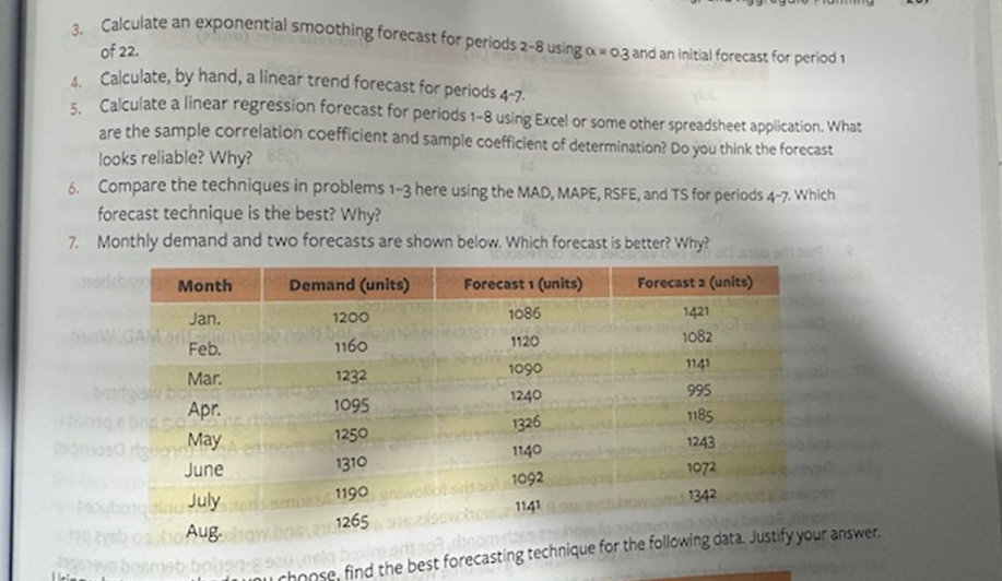 Calculate, by hand, a linear trend forecast for | Chegg.com