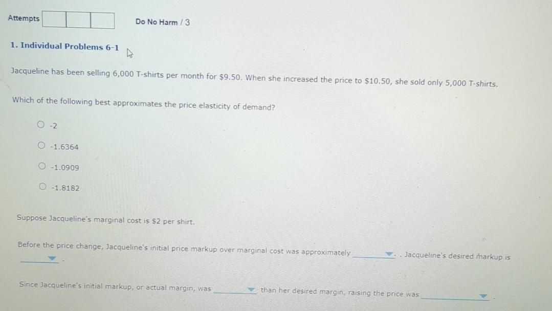 Solved AttemptsDo No Harm / 3Individual Problems | Chegg.com