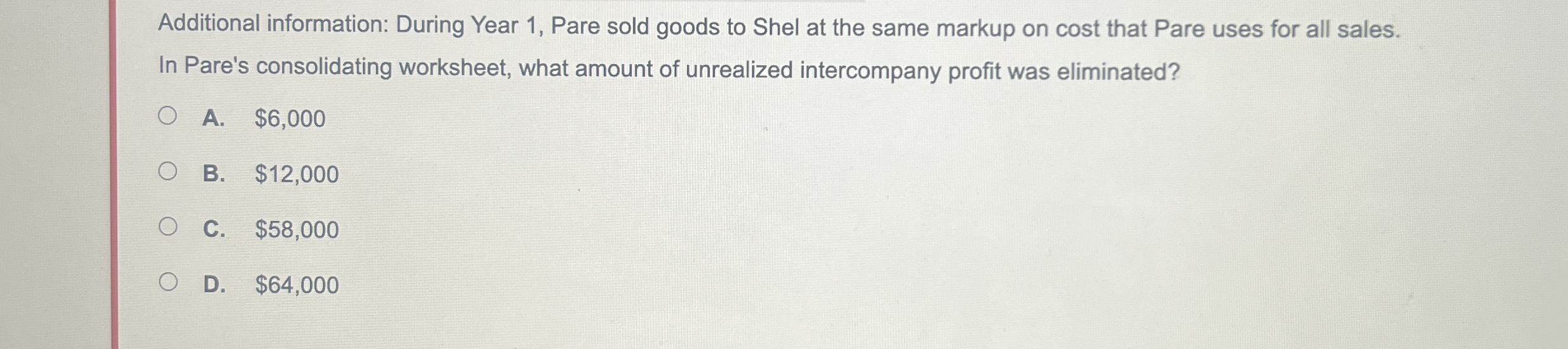 Solved Additional information: During Year 1, ﻿Pare sold | Chegg.com