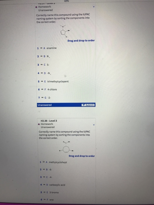 Solved H2.31 - Level 3 Homework. Unanswered Match each of | Chegg.com