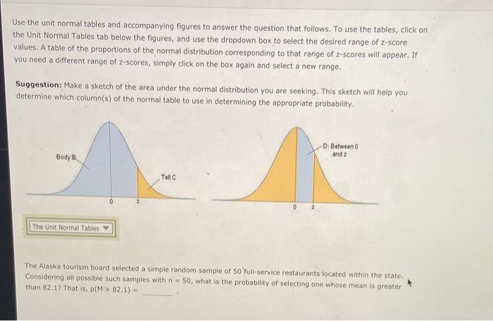 Solved Use the unit normal tables and accompanying figures | Chegg.com