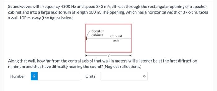 Solved Sound waves with frequency 4300 Hz and speed 343 m/s | Chegg.com