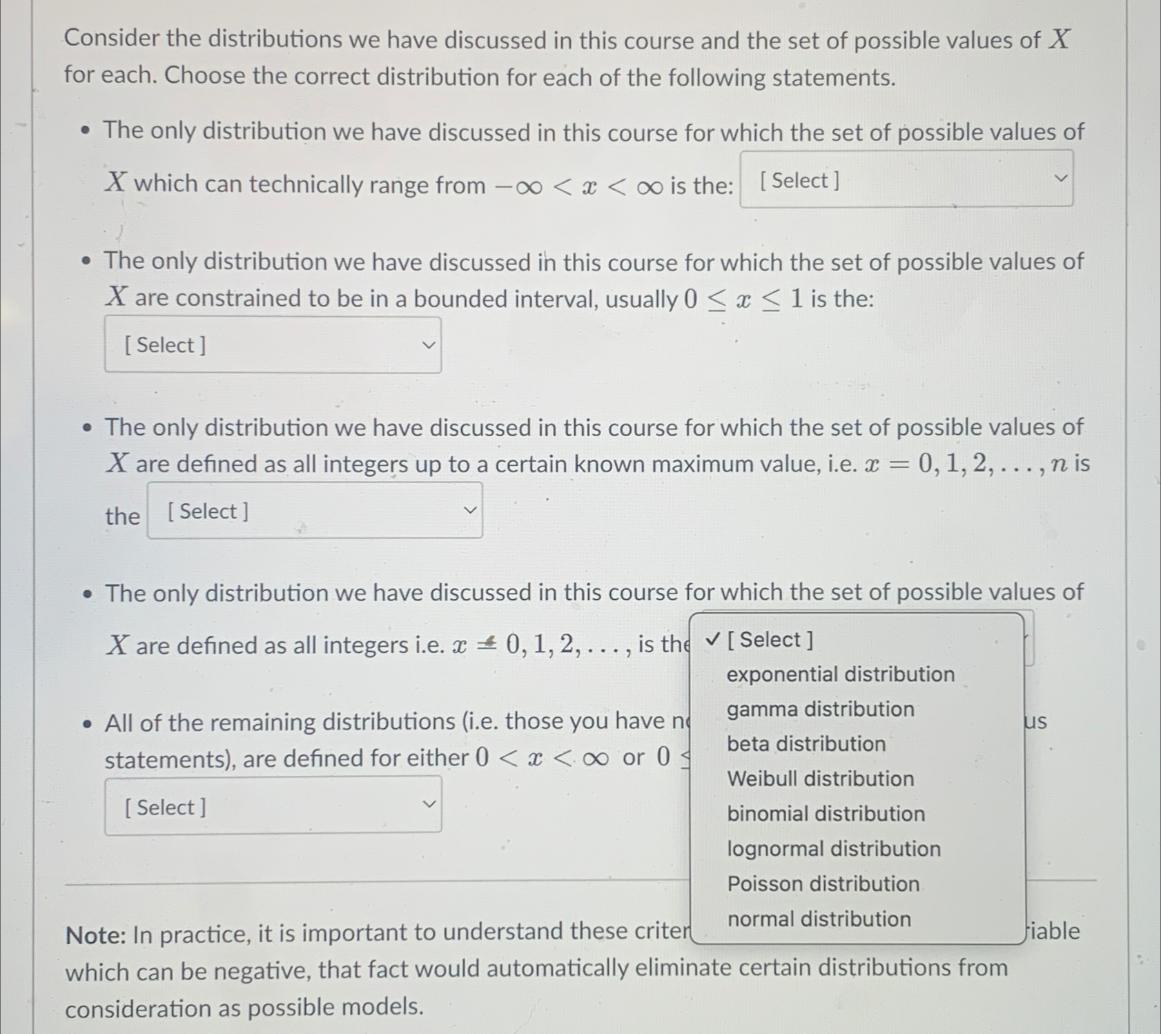 Consider the distributions we have discussed in this | Chegg.com