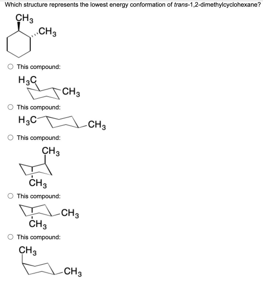 Solved Which structure represents the lowest energy | Chegg.com